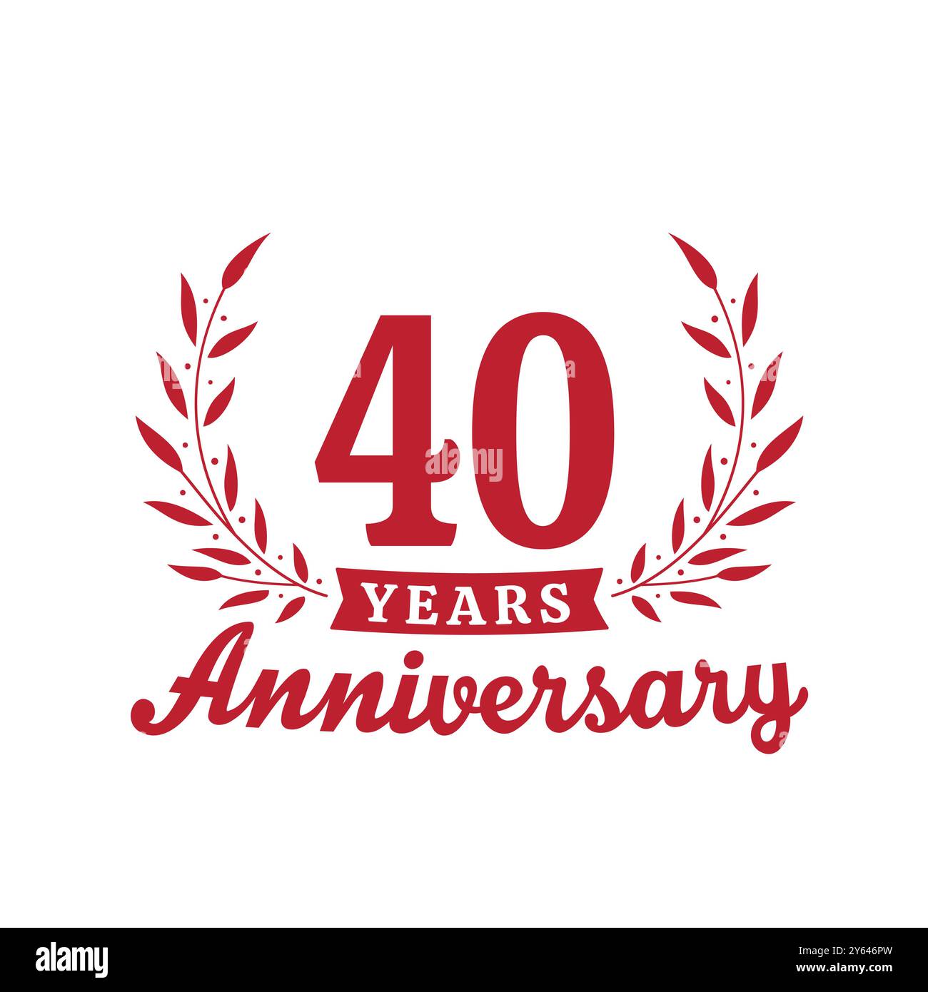 Celebrating 40 years anniversary logo design template. 40th anniversary celebrations logotype ...