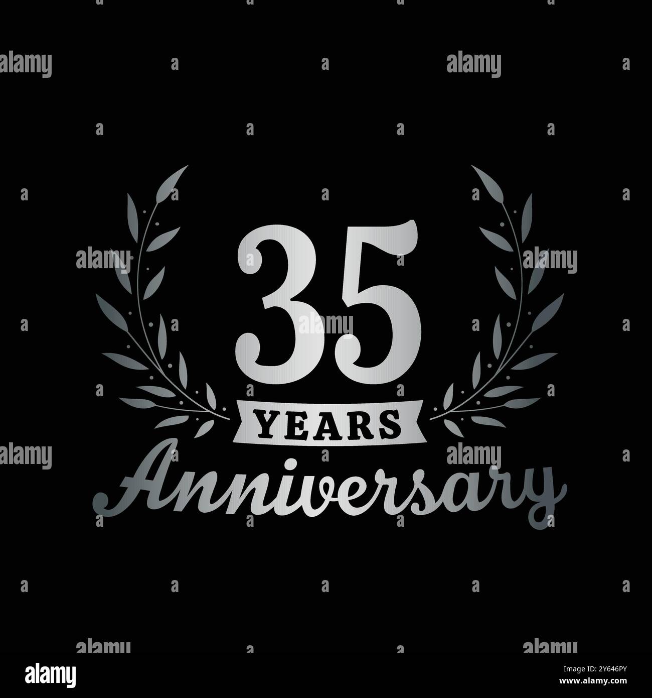 Celebrating 35 years anniversary logo design template. 35th anniversary ...
