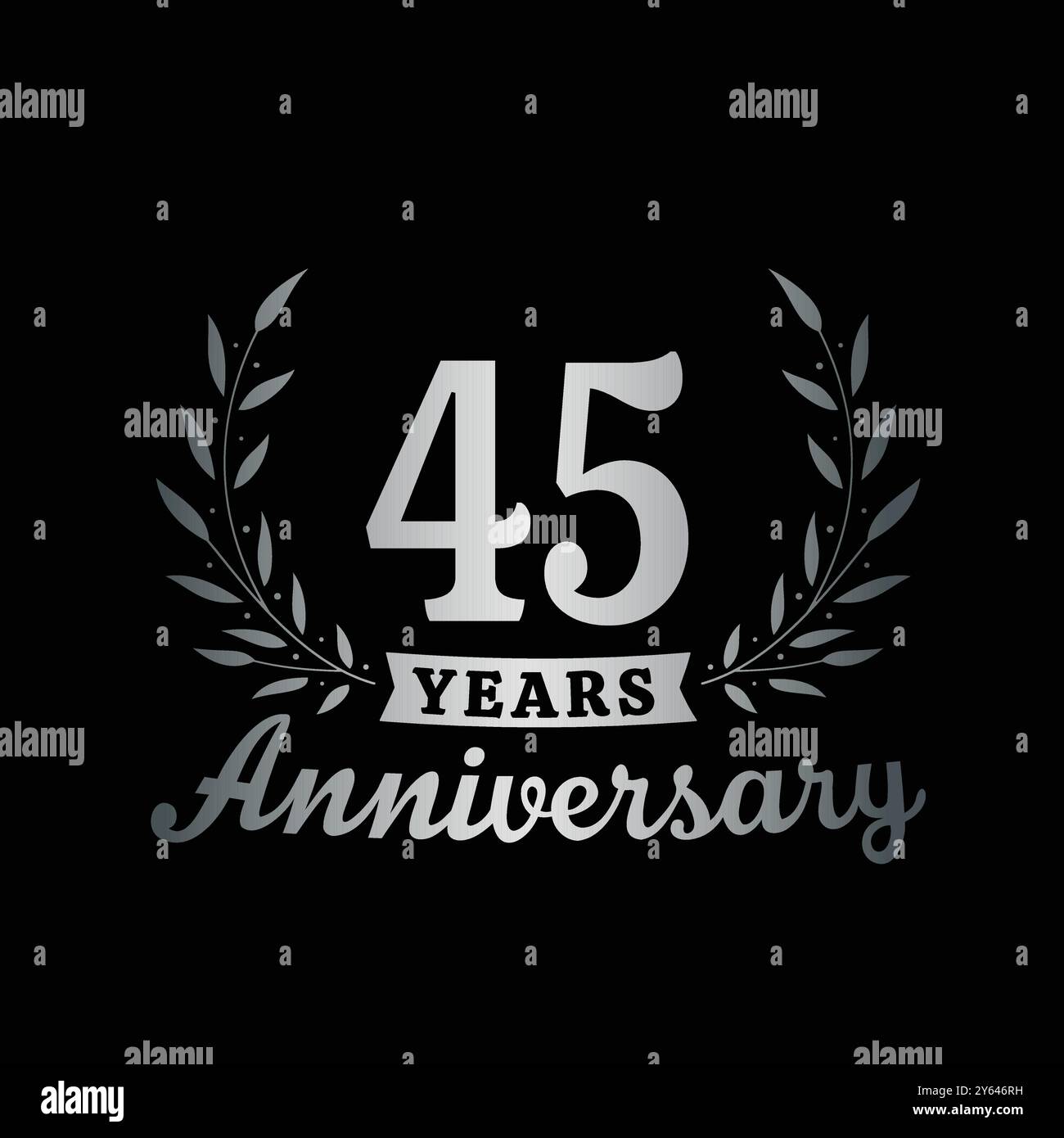 Celebrating 45 years anniversary logo design template. 45th anniversary ...