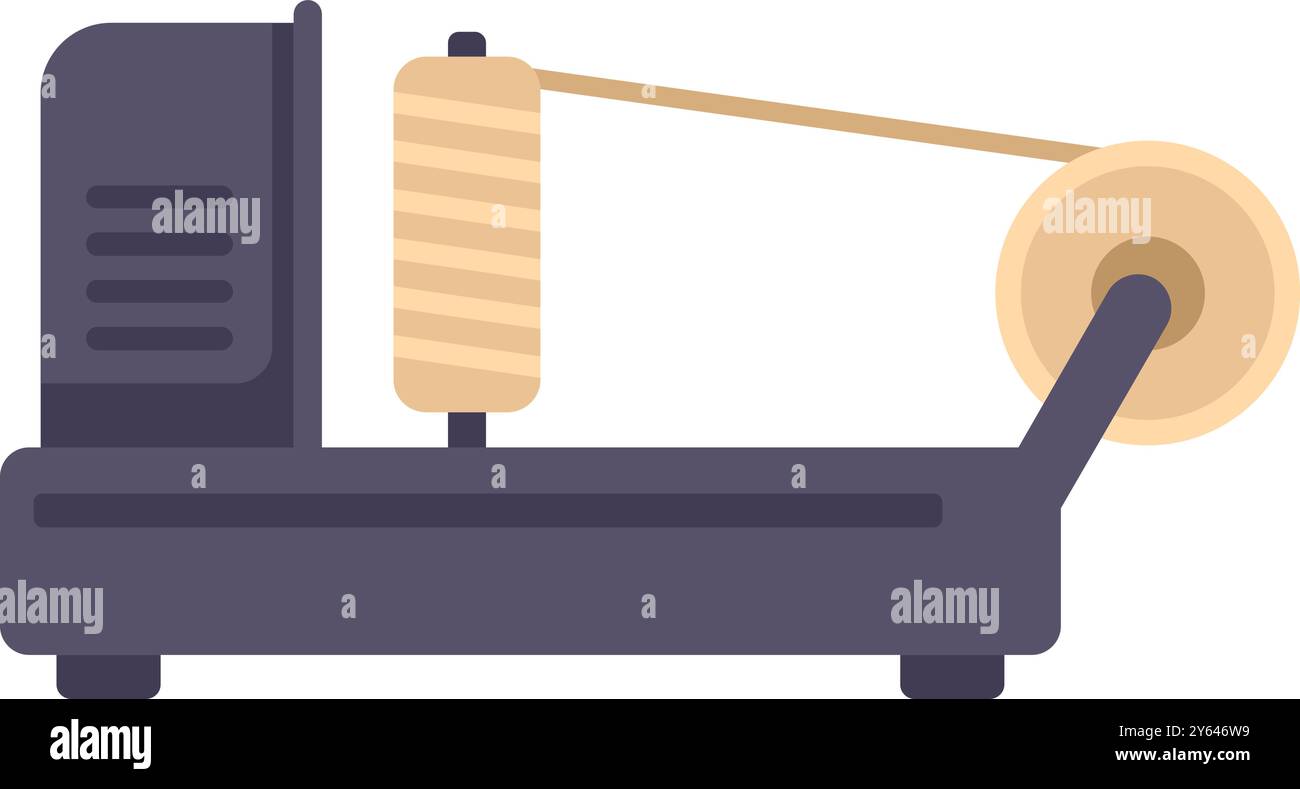 Electric string winding machine is making a bobbin with a nylon thread ...