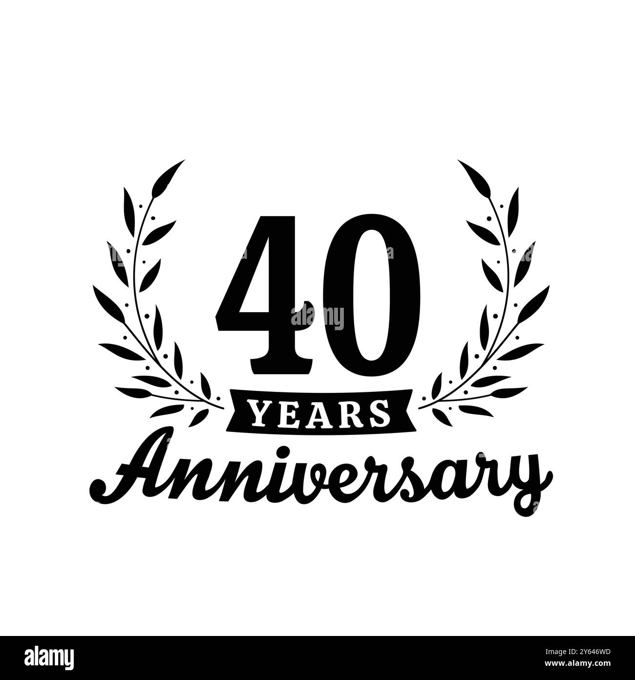 Celebrating 40 years anniversary logo design template. 40th anniversary ...