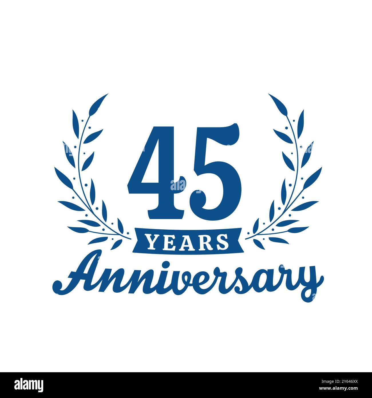 Celebrating 45 years anniversary logo design template. 45th anniversary ...