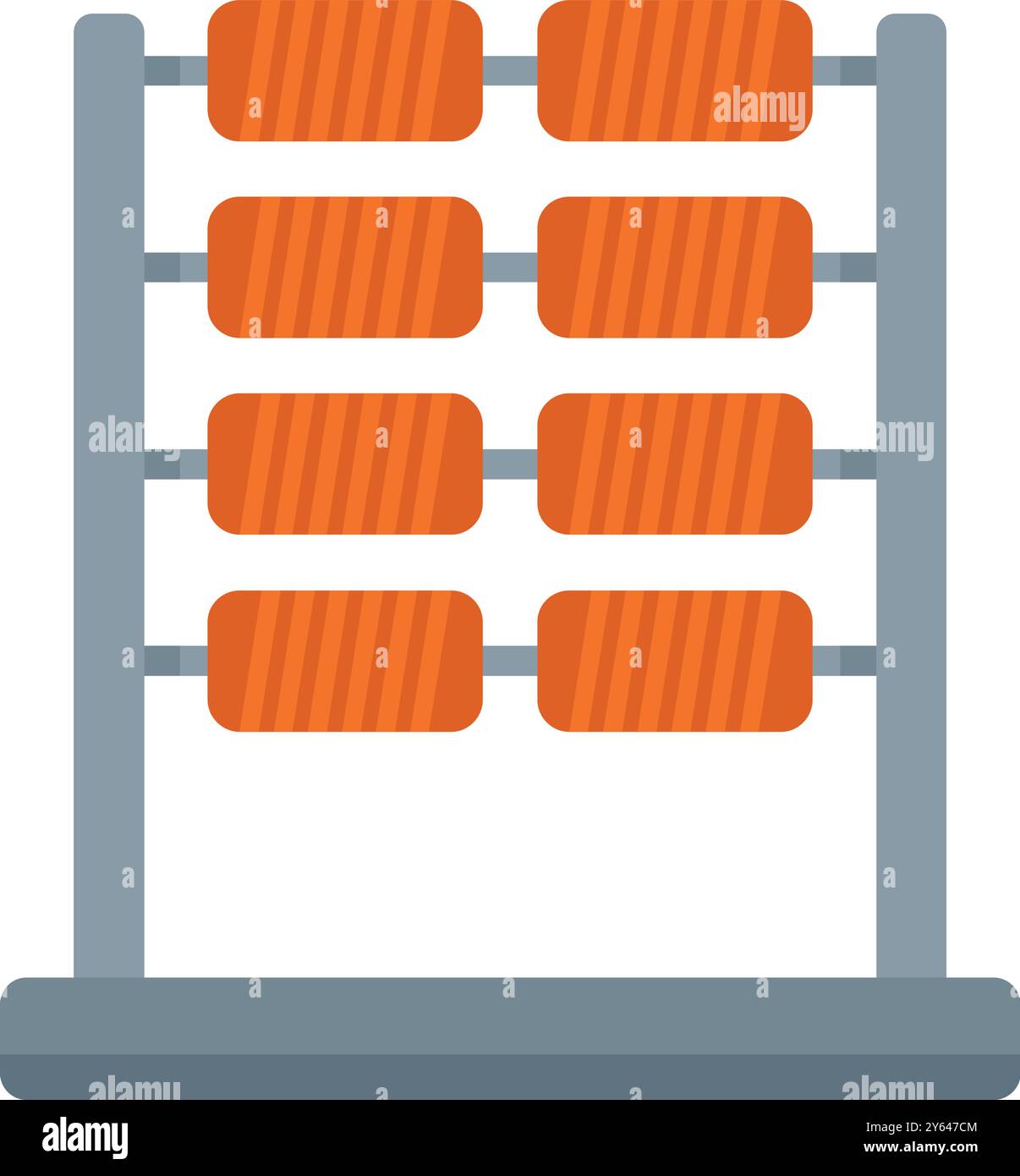 Wooden abacus standing on a white background representing the concept ...