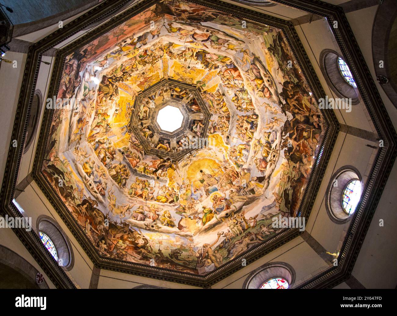 Florence: interior view of the Brunelleschi Dome of the Duomo (Cathedral of Santa Maria del ...