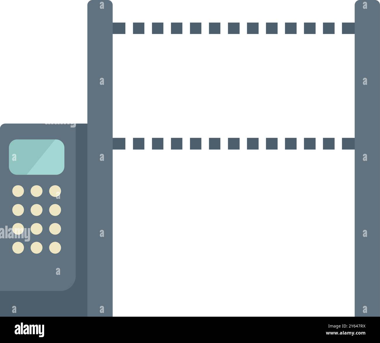 Illustration of an automatic security system gate allowing access Stock ...