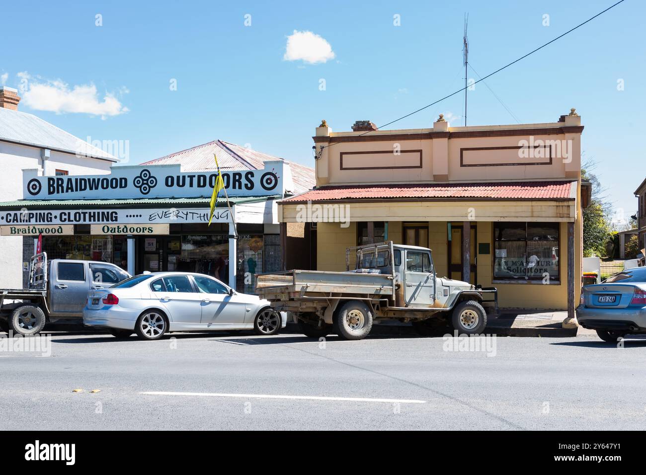 General photos of the main street in Braidwood, Wallace Street, showing ...