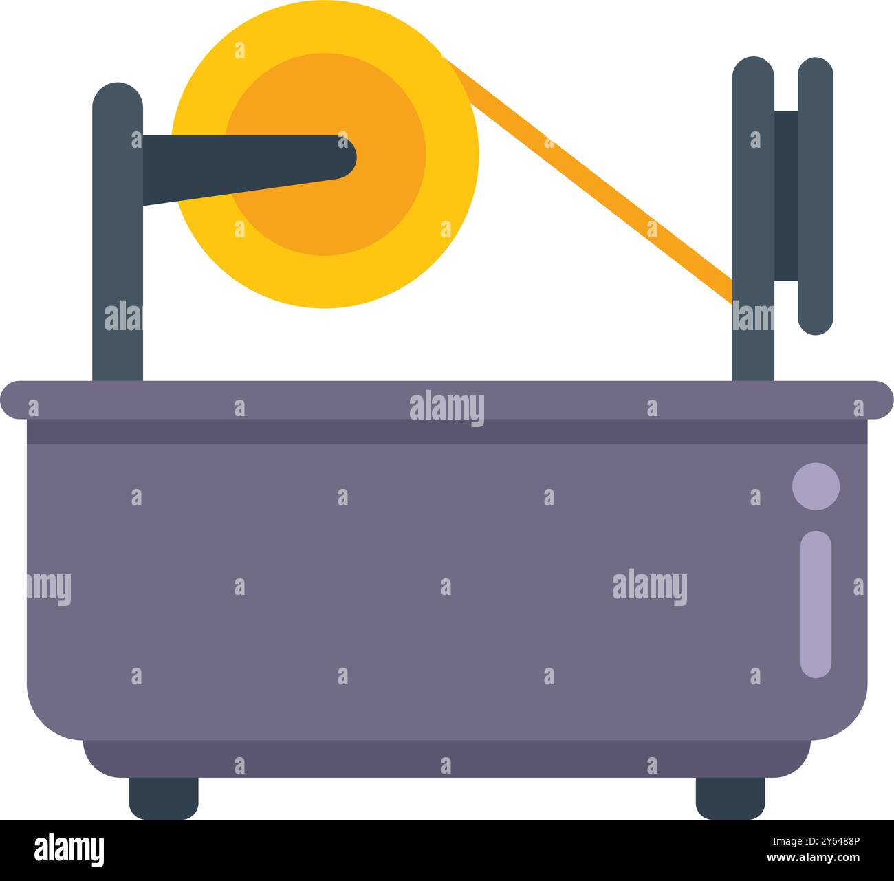 Electric pasta machine preparing fresh pasta dough with thin roll, side ...