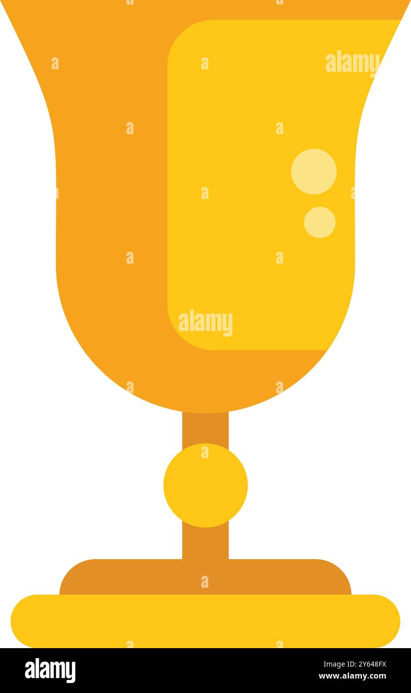 Golden grail standing on round pedestal with wide base, treasure from ...