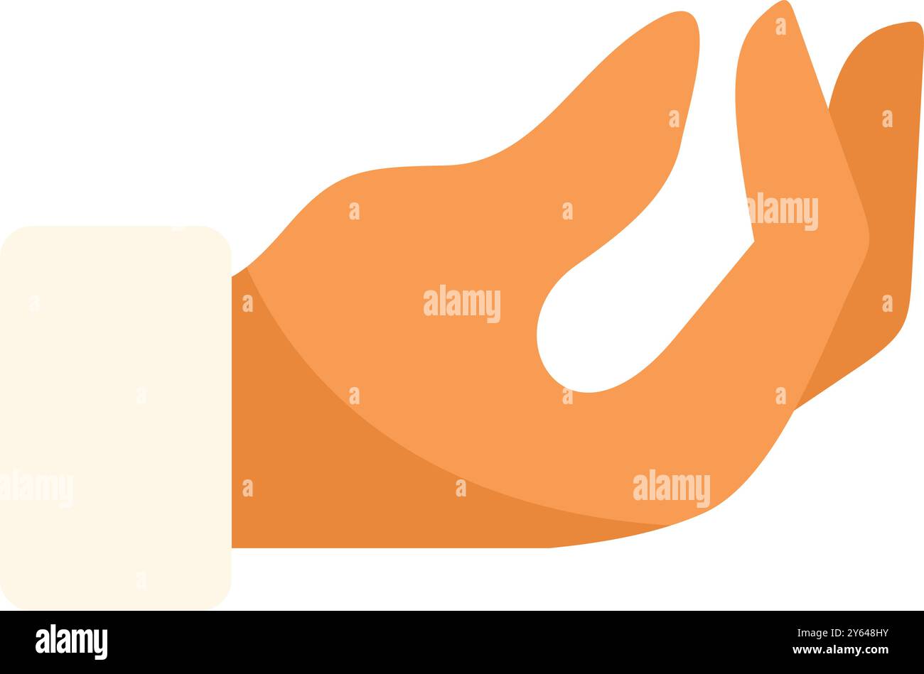 Hand with fingers curved, as if holding something small and invisible ...