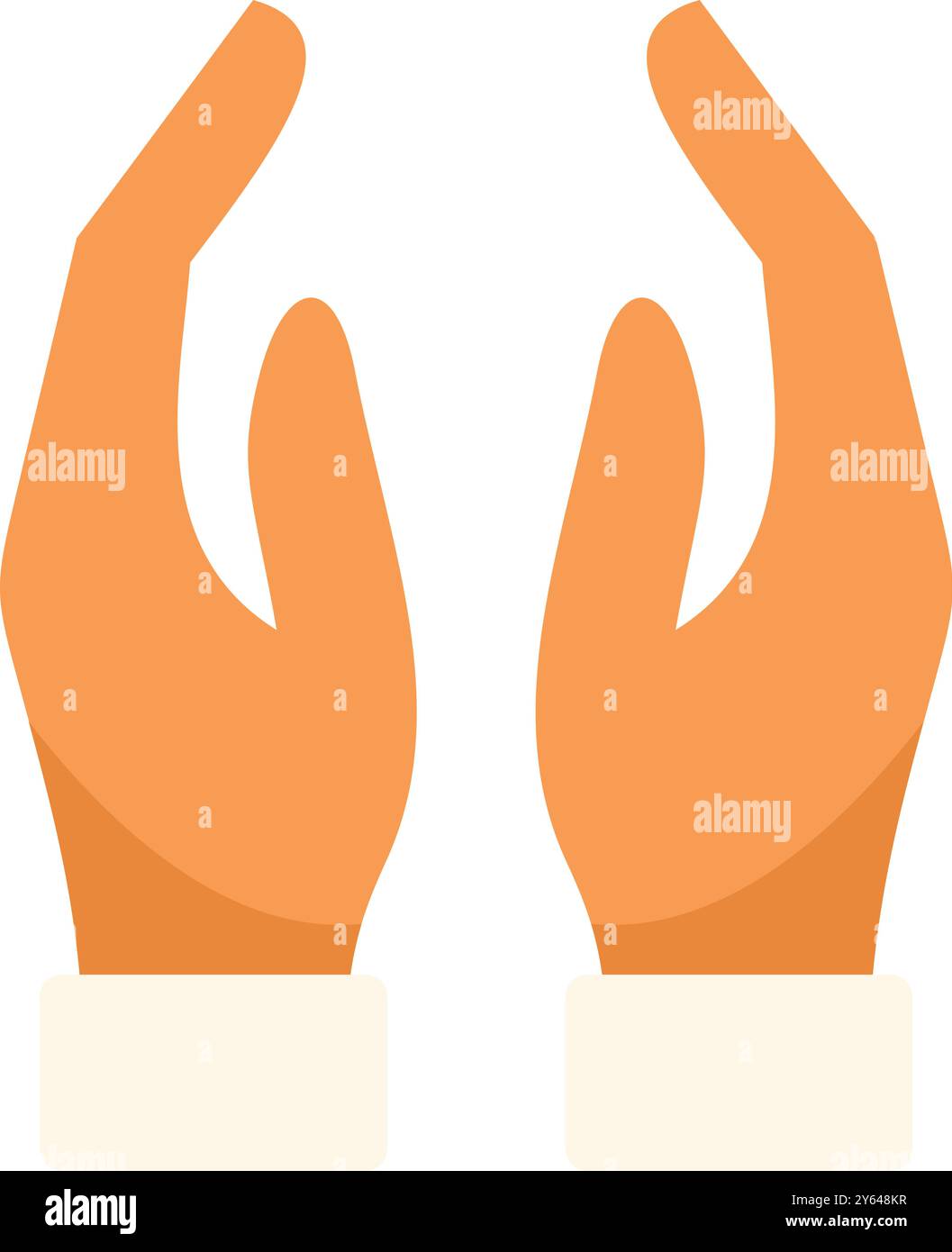 Two hands carefully holding something fragile and precious, an icon ...