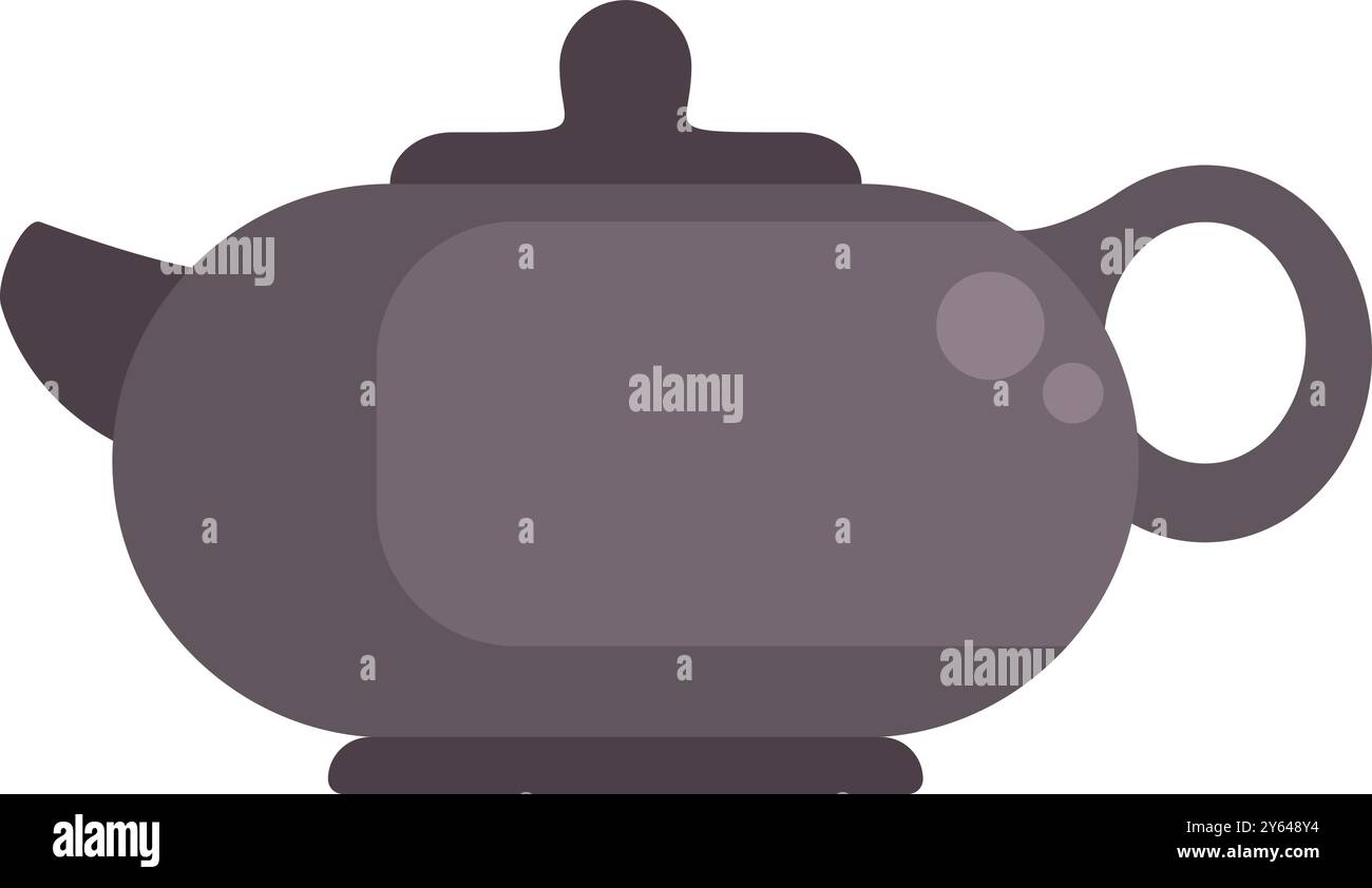 Simple cartoon illustration of a traditional asian style teapot ...