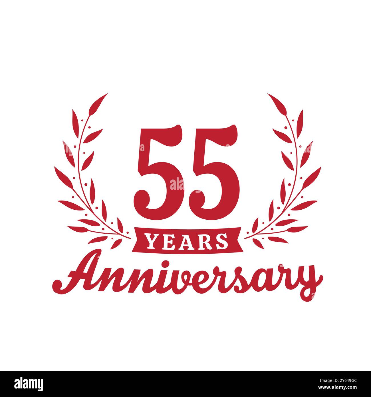 Celebrating 55 years anniversary logo design template. 55th anniversary ...