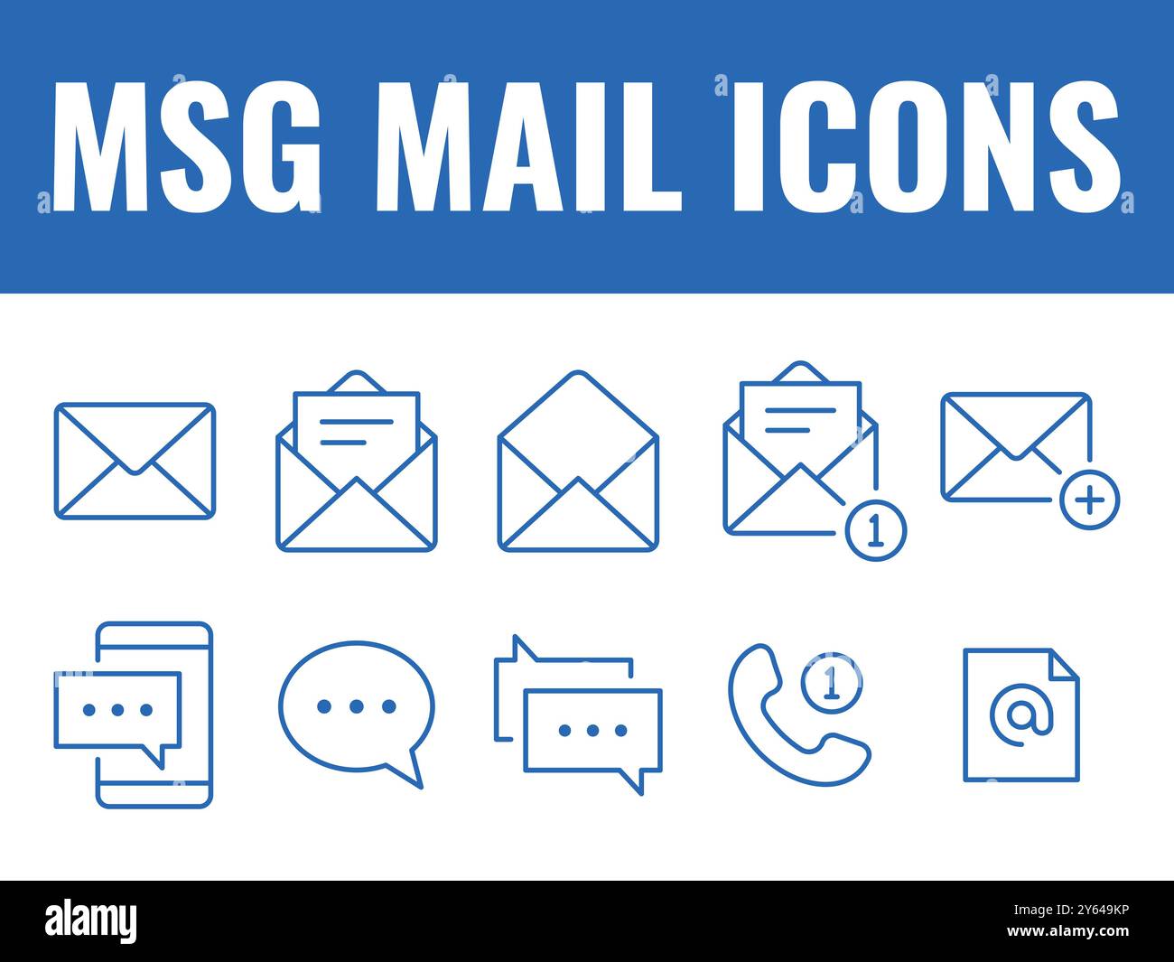 Msg Mail icons set vector. mail communication vector icons. msg email ...