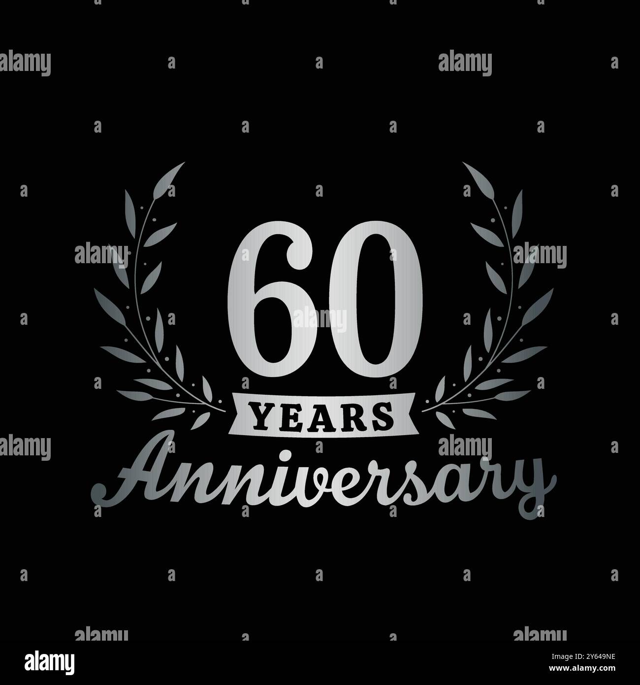 Celebrating 60 years anniversary logo design template. 60th anniversary ...