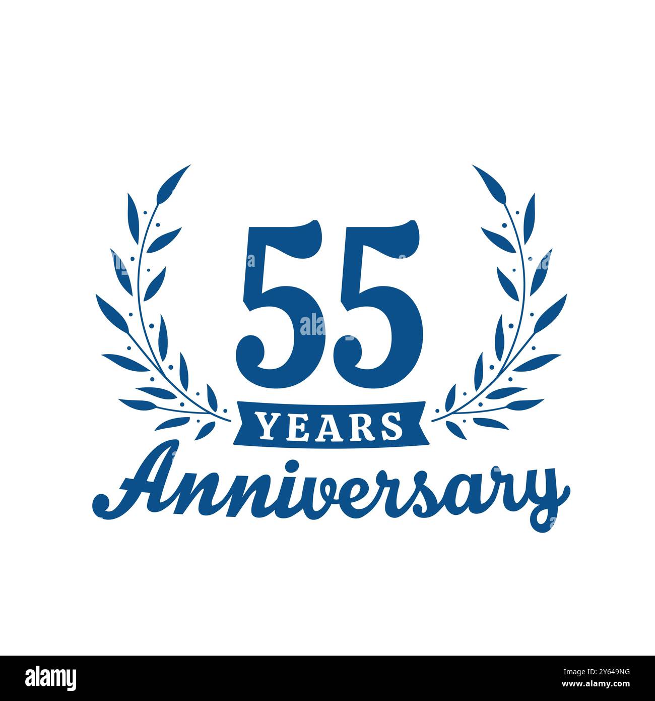 Celebrating 55 years anniversary logo design template. 55th anniversary ...