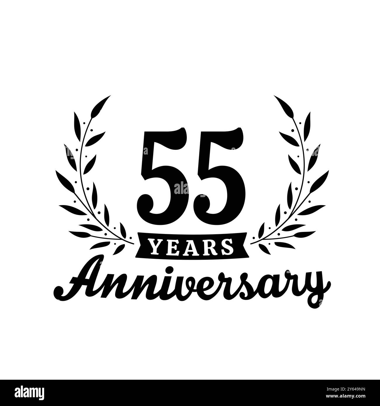Celebrating 55 years anniversary logo design template. 55th anniversary ...