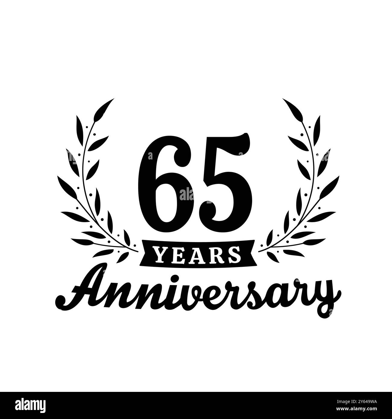 Celebrating 65 years anniversary logo design template. 65th anniversary ...