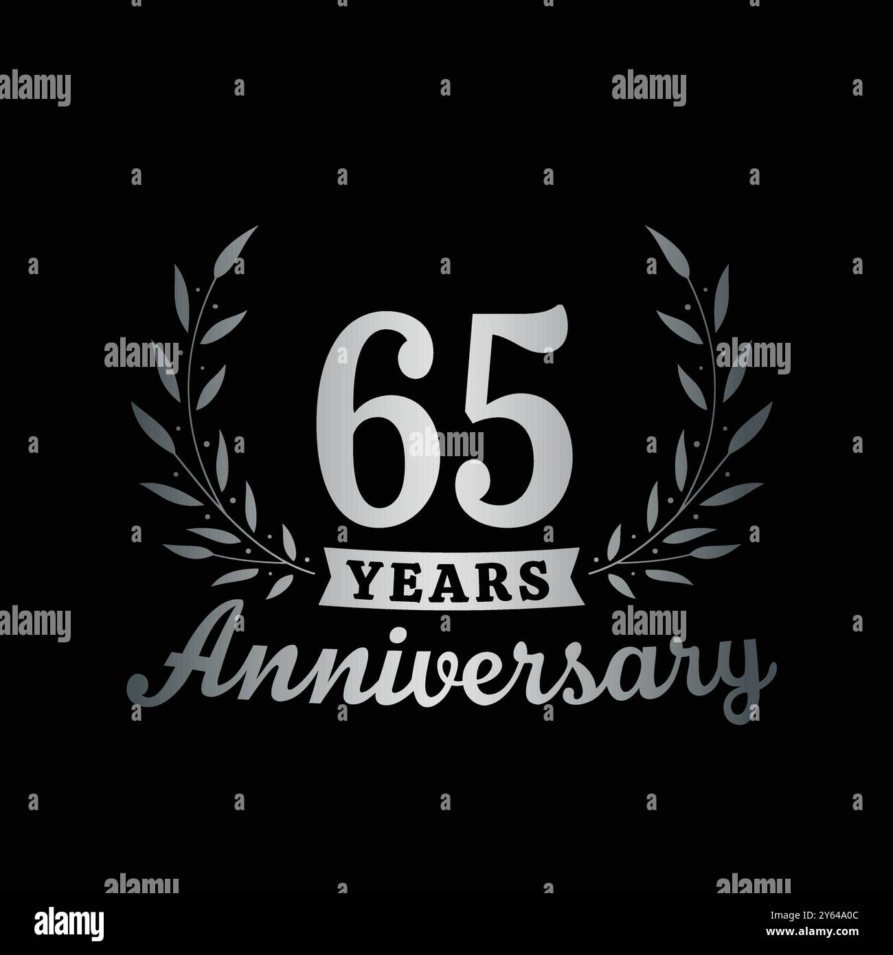 Celebrating 65 years anniversary logo design template. 65th anniversary ...