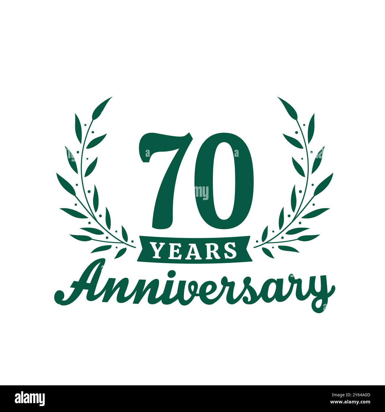 Celebrating 70 years anniversary logo design template. 70th anniversary ...