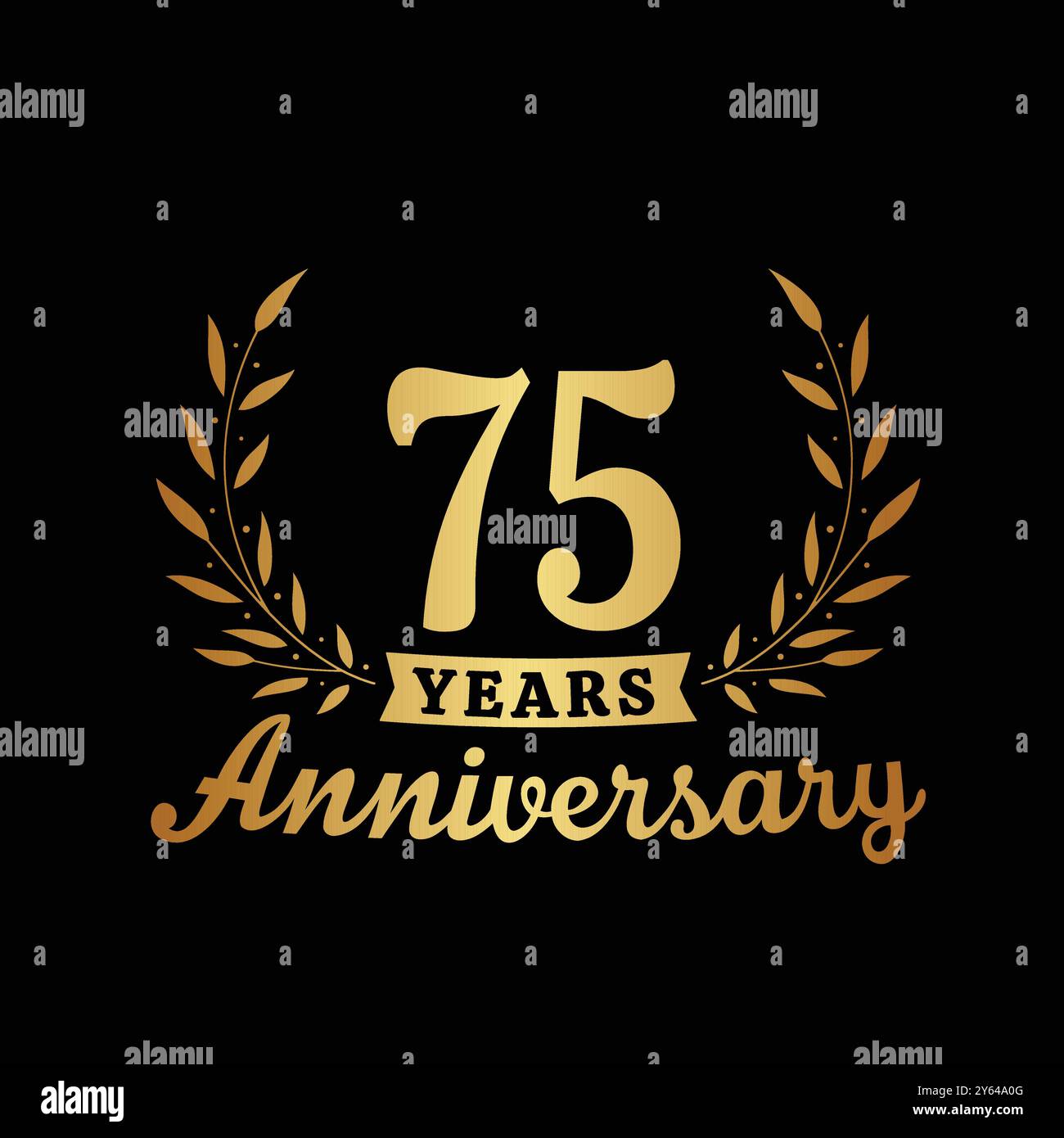 Celebrating 75 years anniversary logo design template. 75th anniversary ...