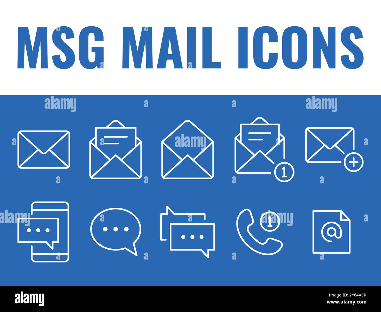 Msg Mail icons set vector. mail communication vector icons. msg email vector Stock Vector Image ...