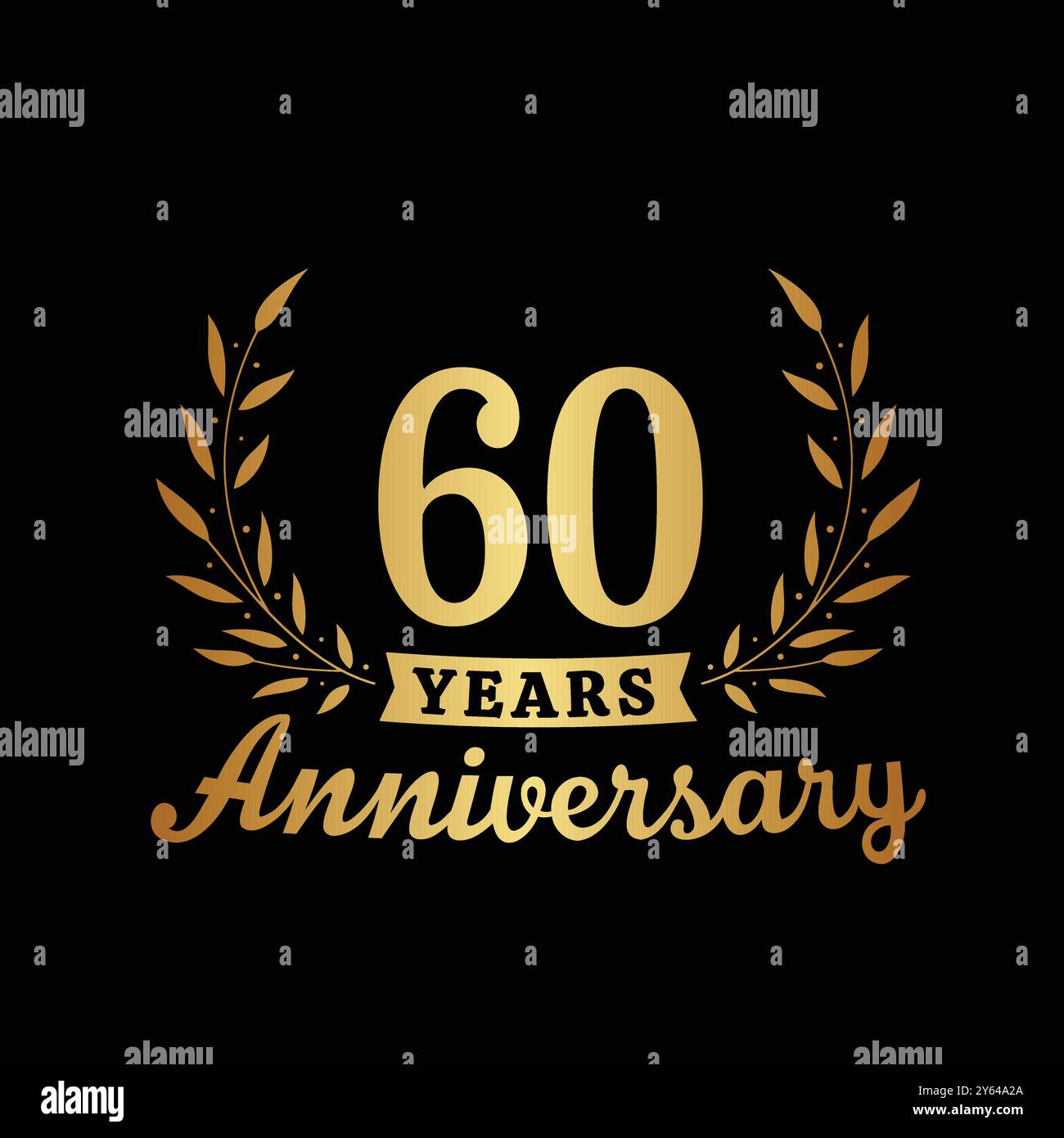 Celebrating 60 years anniversary logo design template. 60th anniversary ...