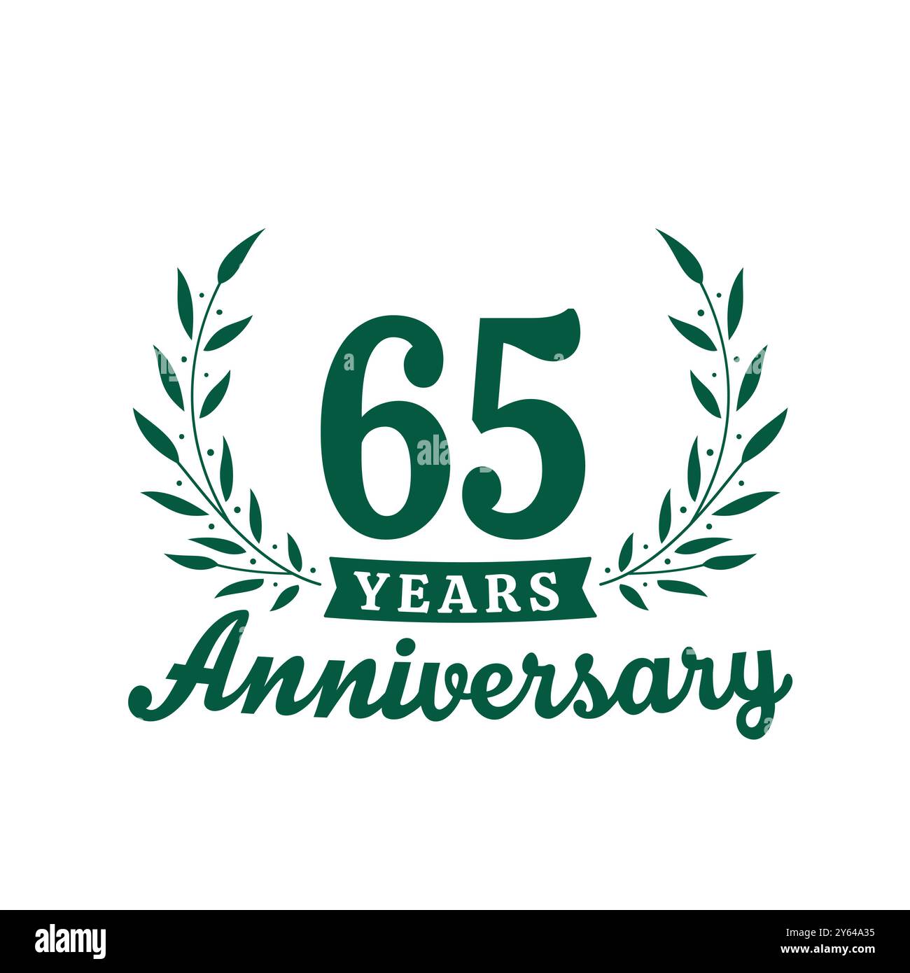 Celebrating 65 years anniversary logo design template. 65th anniversary ...