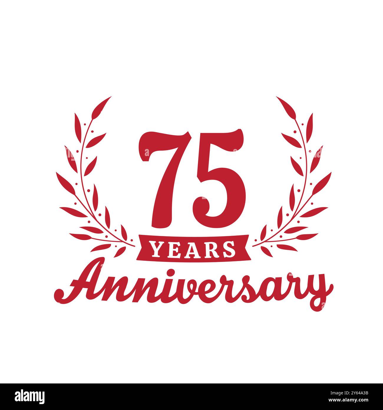 Celebrating 75 years anniversary logo design template. 75th anniversary ...