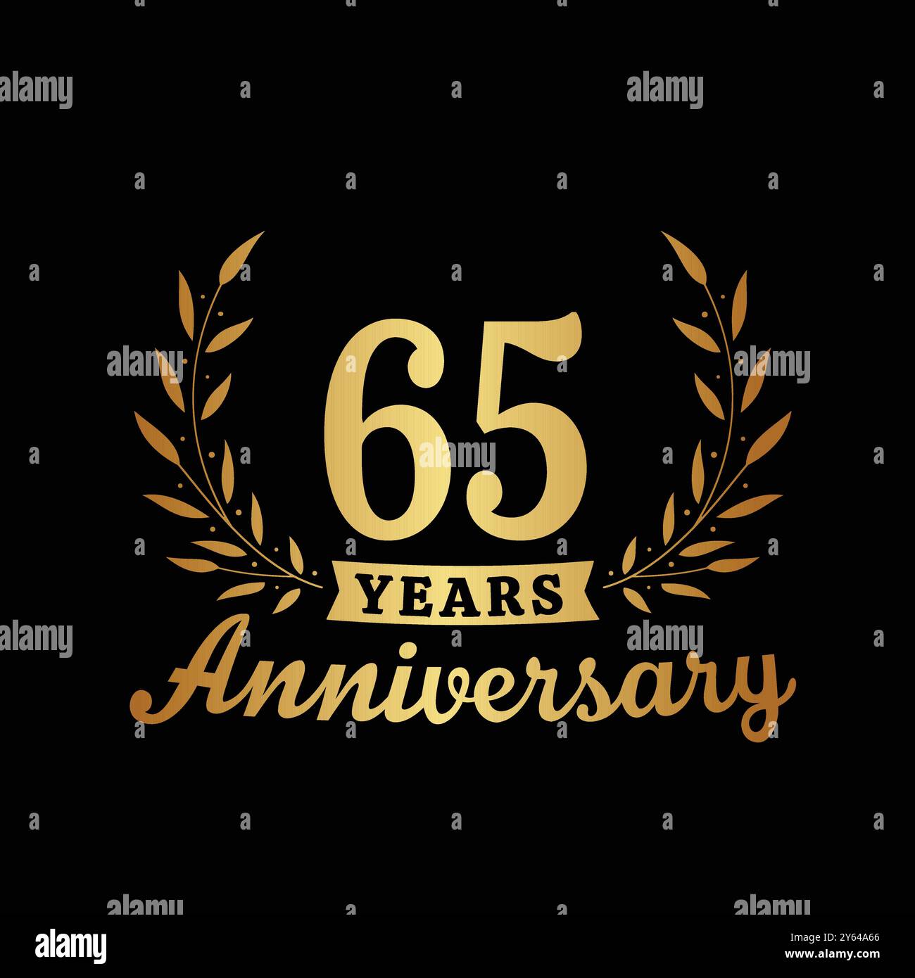Celebrating 65 years anniversary logo design template. 65th anniversary ...