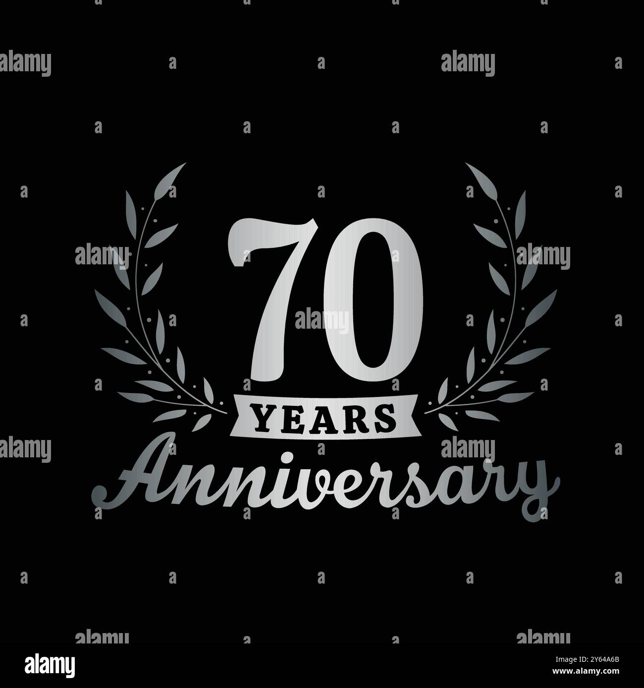 Celebrating 70 years anniversary logo design template. 70th anniversary ...