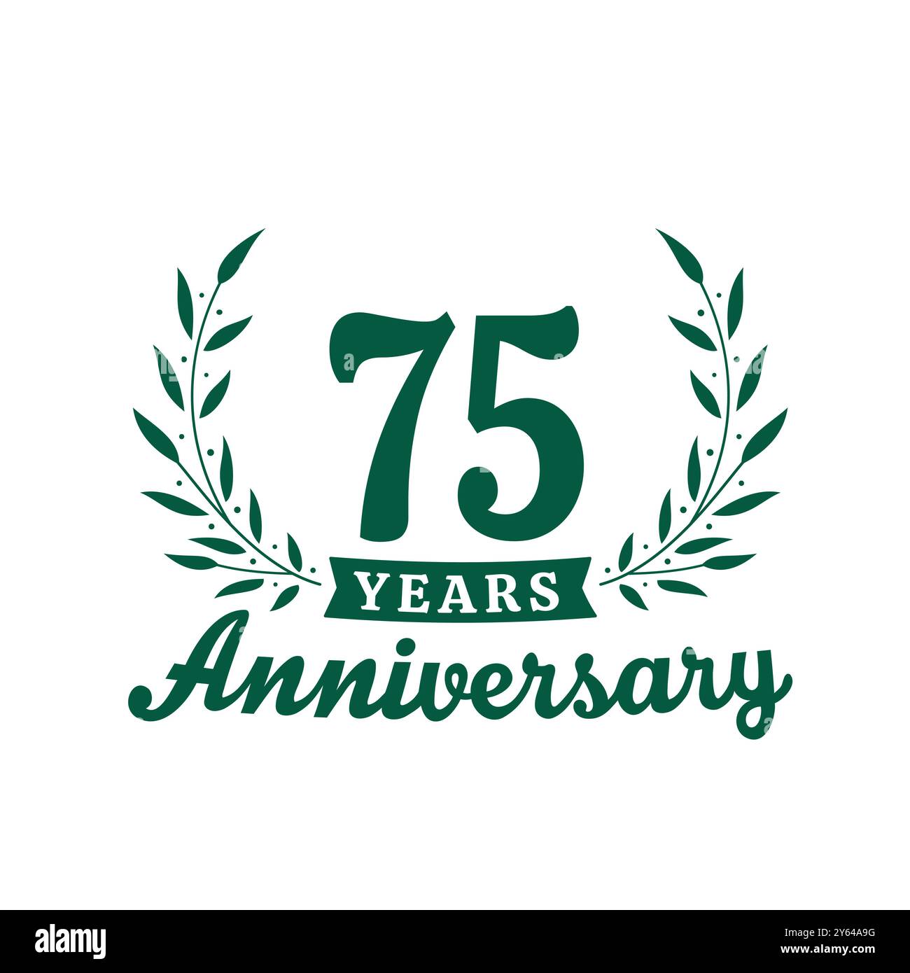 Celebrating 75 years anniversary logo design template. 75th anniversary celebrations logotype ...