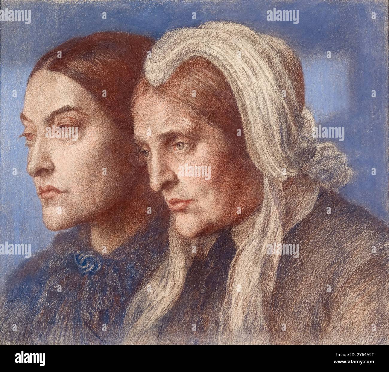 Christina Rossetti (1830-1894), English poet, and her mother Frances ...