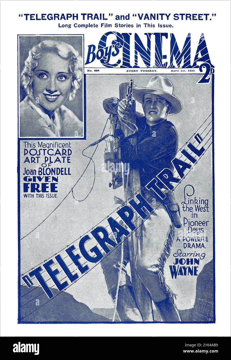 Vintage 1933 magazine front over of Boy's Cinema, featuring Telegraph ...