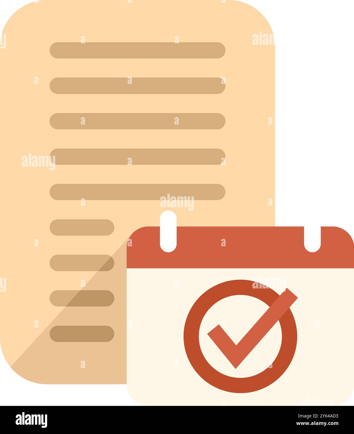 Calendar with check mark representing completed task near list of tasks ...