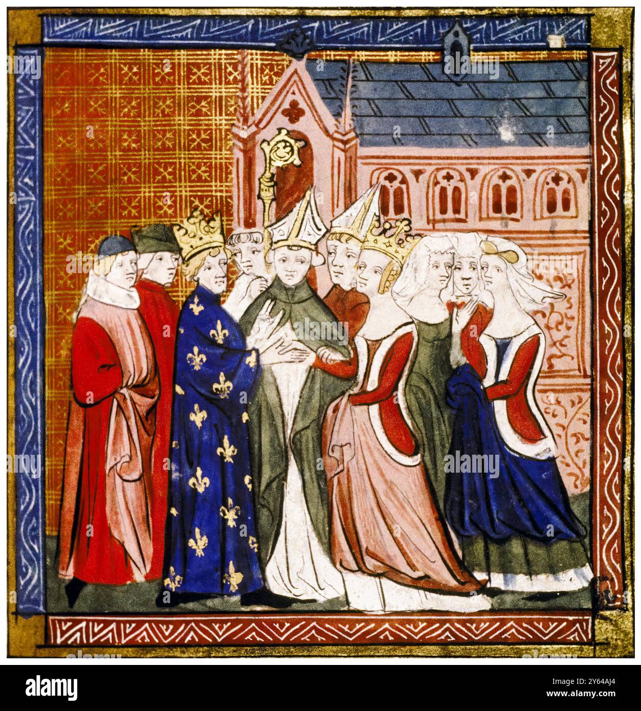 The marriage of Eleanor of Aquitaine (c.1122-1204) and Prince Louis of ...