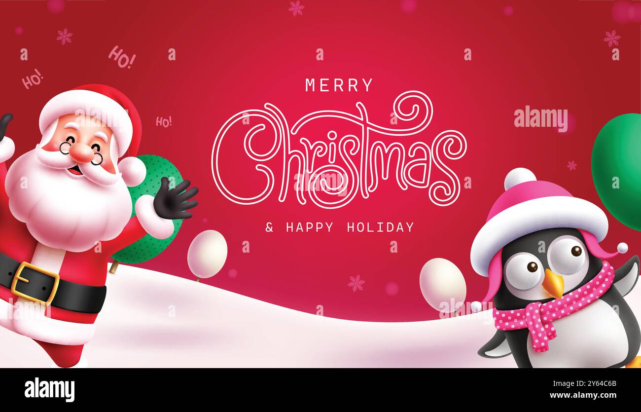 Merry christmas greeting vector banner design. Christmas and happy ...