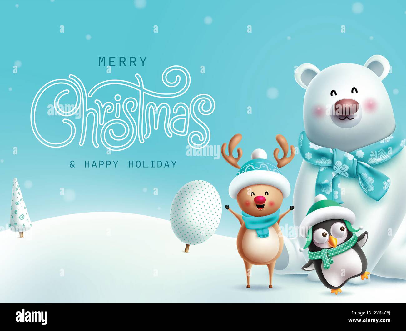 Reindeer in winter polar Stock Vector Images - Alamy