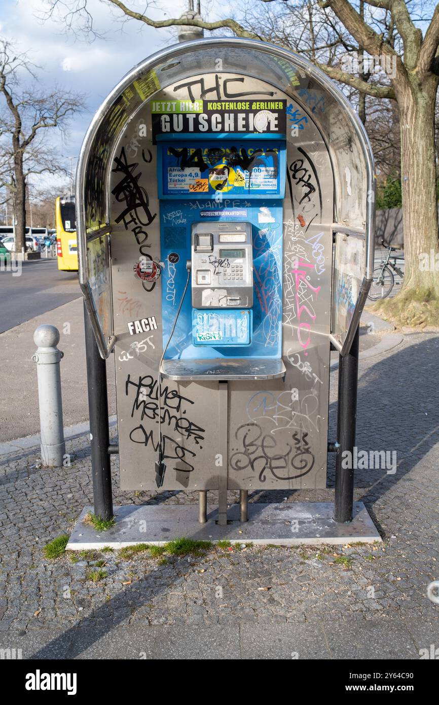 Public Phone Booth in Berlin Germany Stock Photo - Alamy