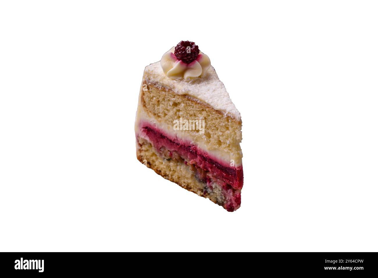Sweet delicious cake with a layer of raspberry jam sprinkled with ...