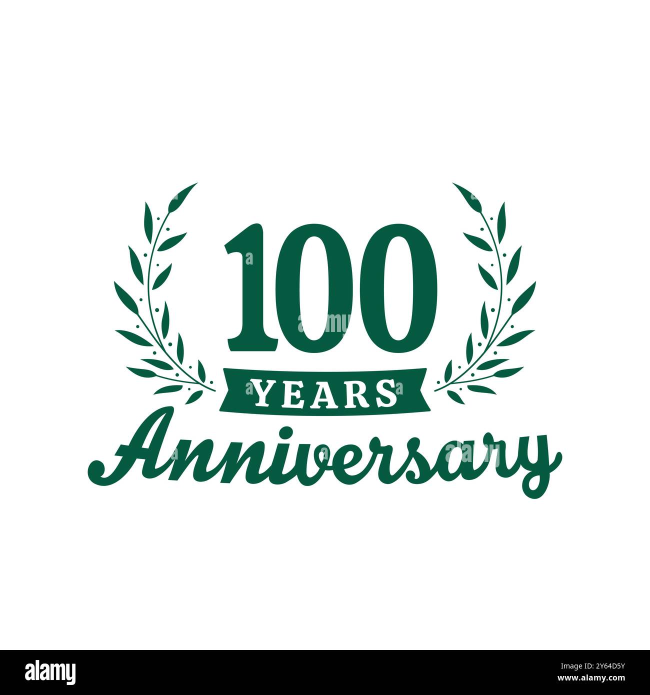 Celebrating 100 years anniversary logo design template. 100th ...