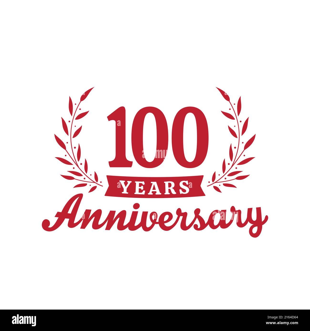 Celebrating 100 years anniversary logo design template. 100th ...