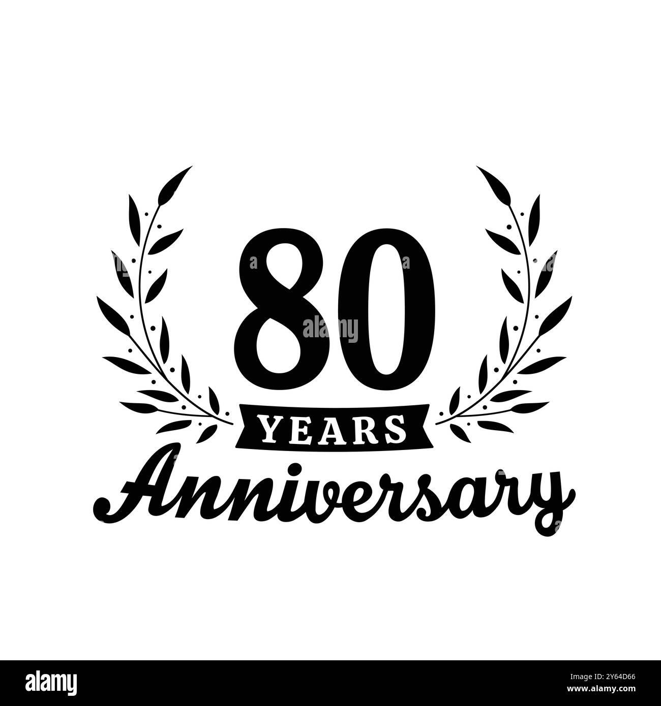 Celebrating 80 years anniversary logo design template. 80th anniversary ...
