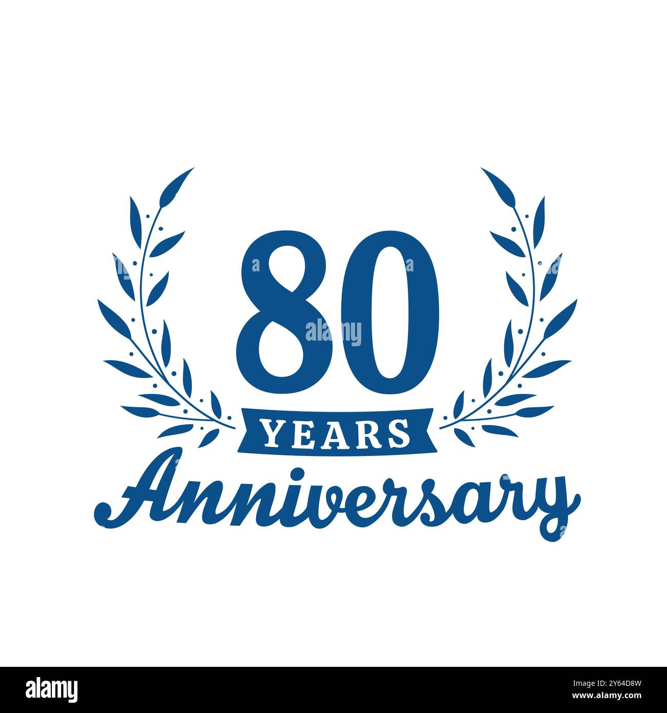 Celebrating 80 years anniversary logo design template. 80th anniversary ...