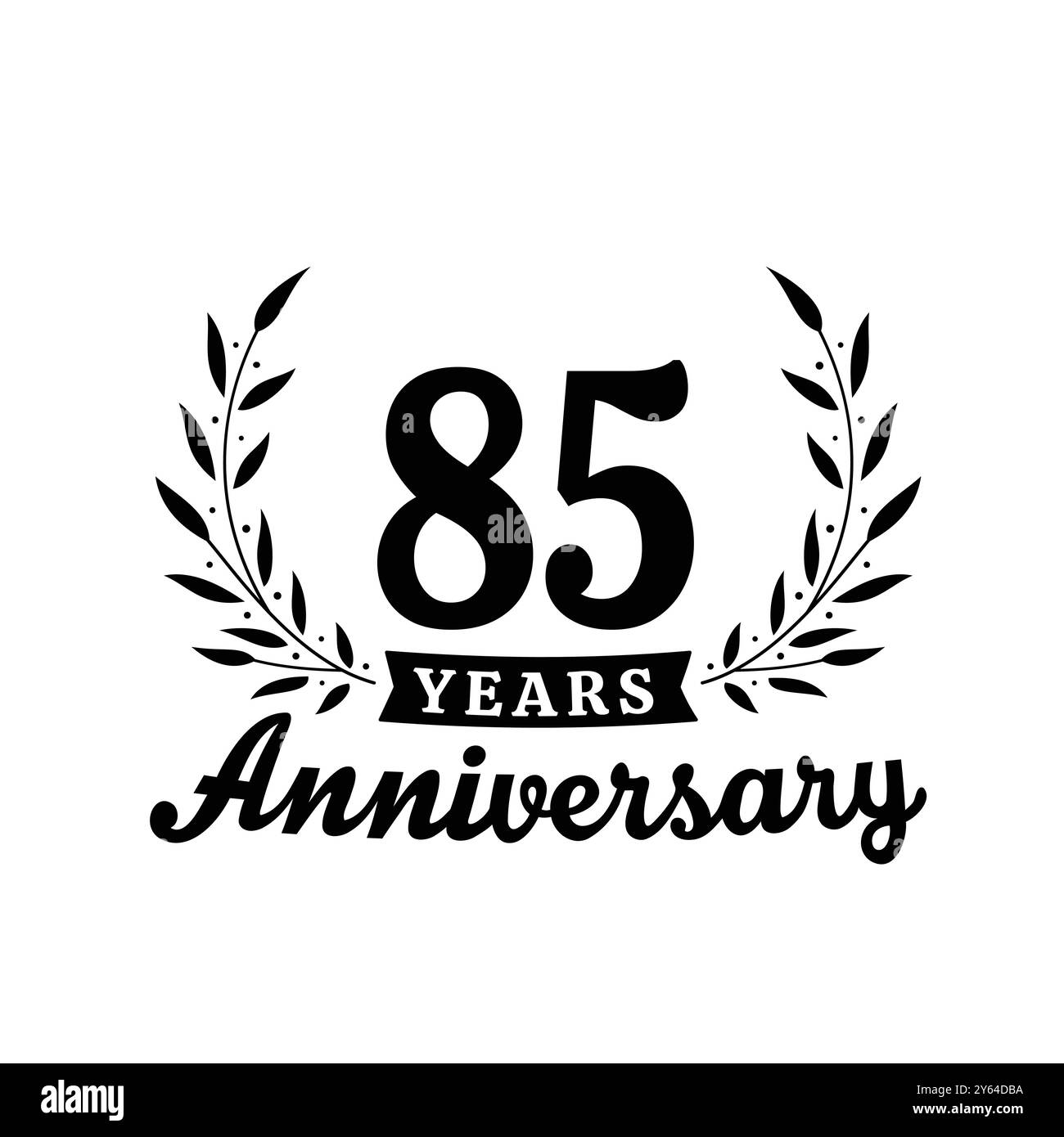 Celebrating 85 years anniversary logo design template. 85th anniversary ...