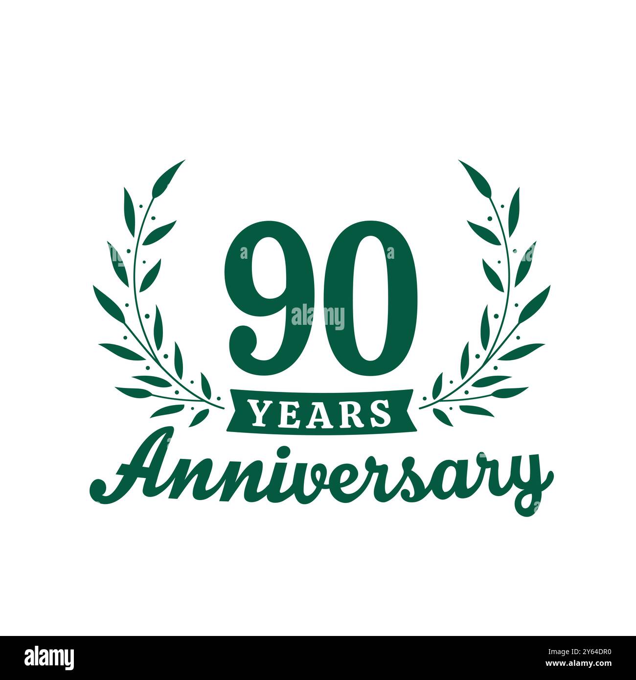 Celebrating 90 years anniversary logo design template. 90th anniversary ...