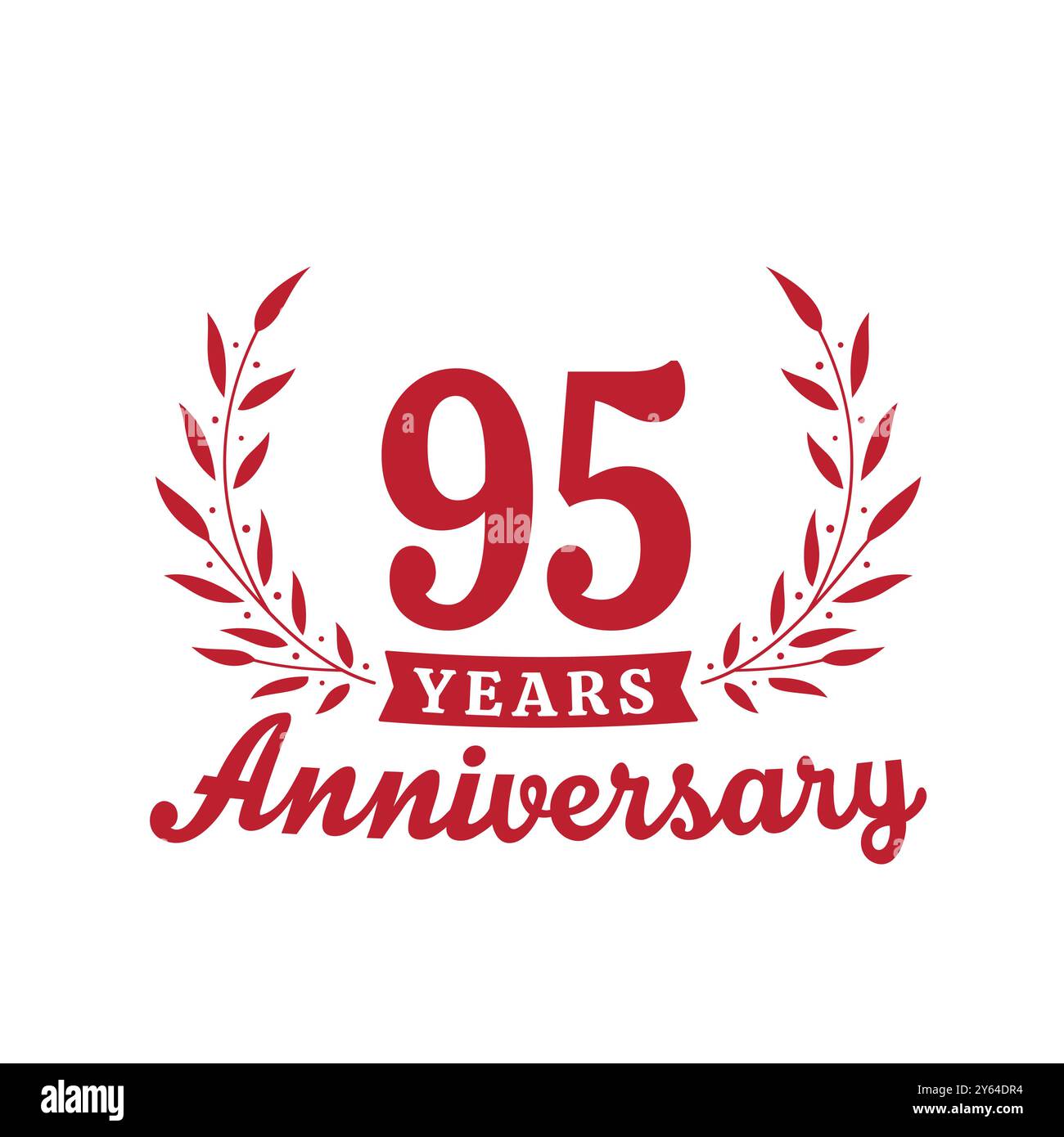 Celebrating 95 years anniversary logo design template. 95th anniversary ...