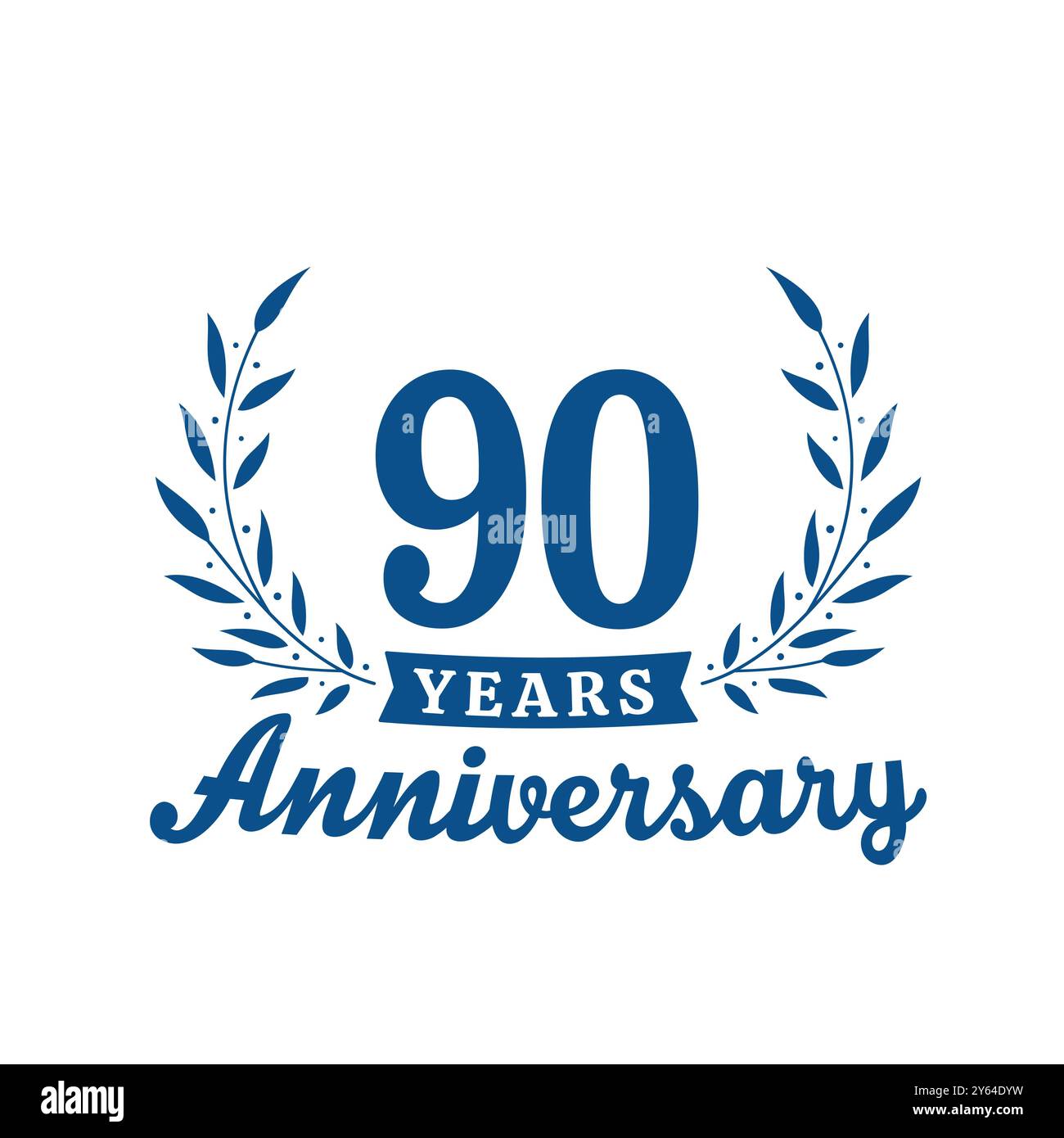 Celebrating 90 years anniversary logo design template. 90th anniversary ...