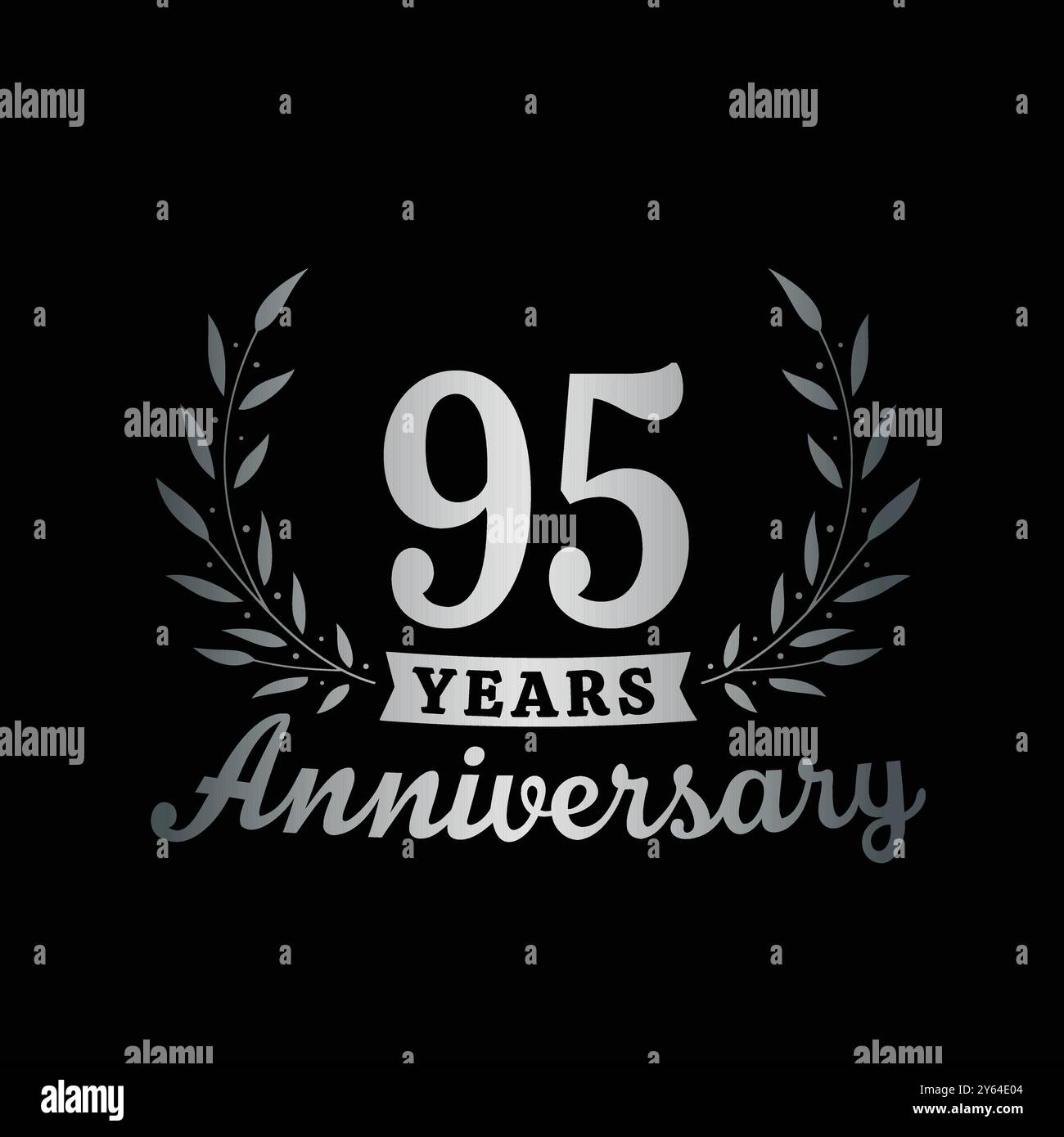 Celebrating 95 years anniversary logo design template. 95th anniversary ...