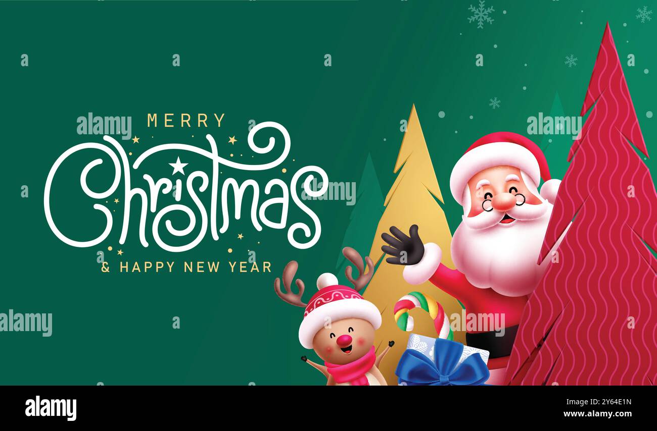 Merry christmas greeting vector template design. Christmas greeting ...