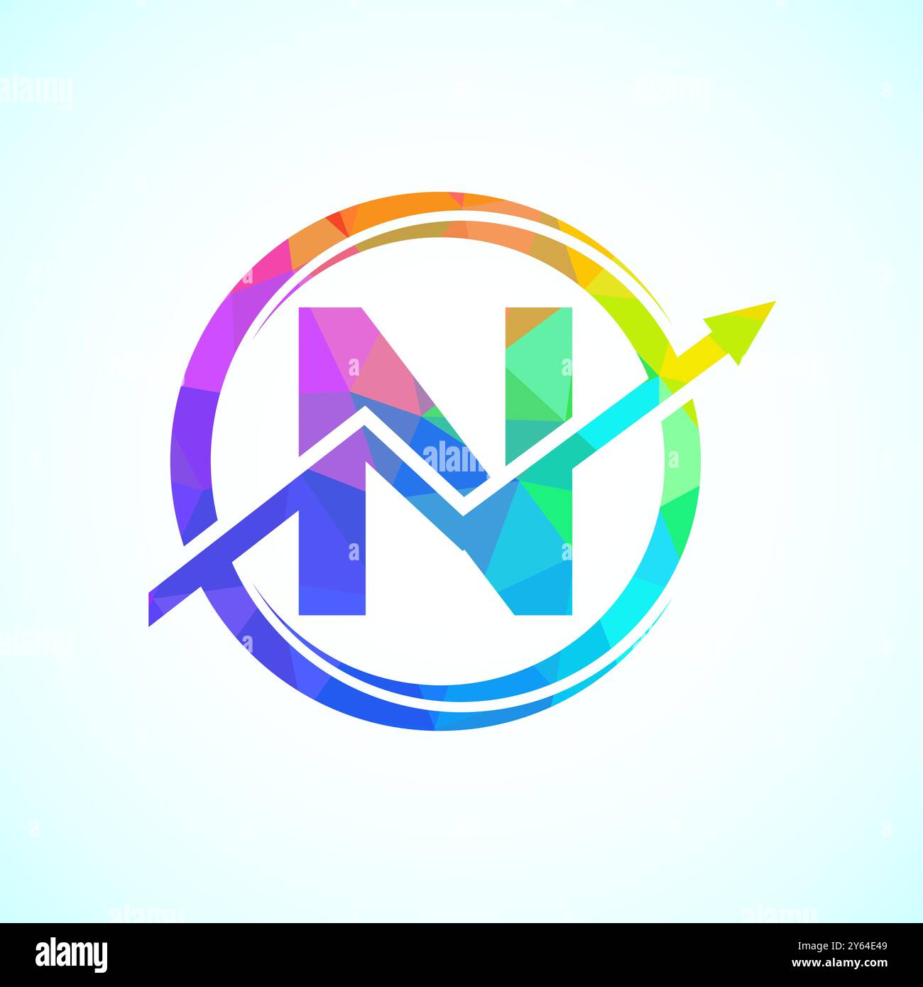 Initial alphabet logo design incorporated with the arrow. Financial or ...